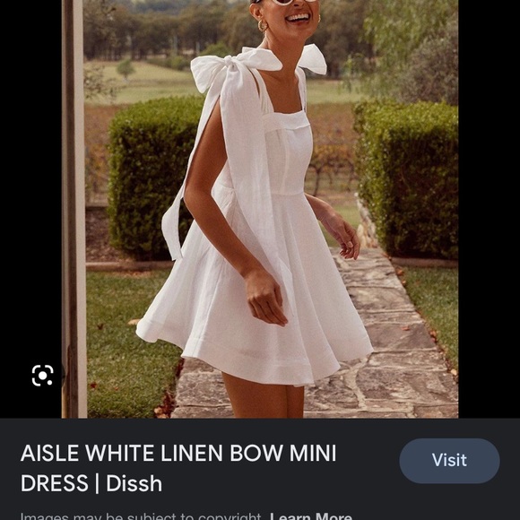 DISSH | Dresses | Dissh Aisle White Linen Bow Mini Size 2 | Poshmark